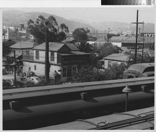 Photograph of Los Angeles slum houses located directly across from ...