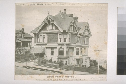 Residence of Mr. R. H. Pease, Jr., N. W. Cor. Pacific Ave. and Pierce ...