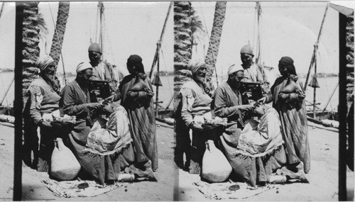 Arab Barbers at work, Scene on the Nile, Cairo, Egypt — Calisphere