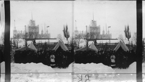 Indian Encampment, Showing Great Chief of the Hurons, Quebec Winter ...