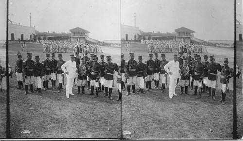 Colonel? General? Esteban Huertas, hero of Panama and his staff. Panama ...