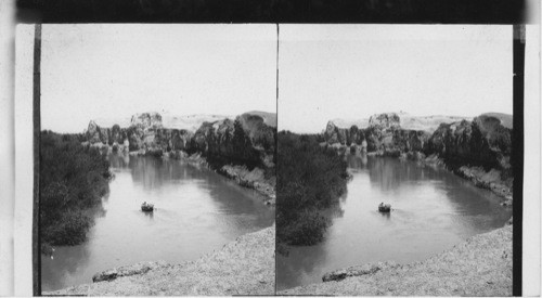 Looking up the Sacred Jordan from the Cliffs of Moab. Palestine ...