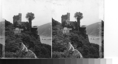 The Rheinstein, the most picturesque of Rhenish Castle, Germany. The ...