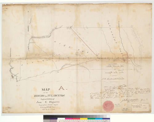 Map of the Rancho Los Tularcitos, confirmed to the heirs of Jose E ...