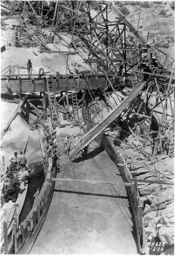 Concrete Being Poured in Balch Dam — Calisphere