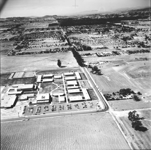 Simi Valley High School aerial, 1966 — Calisphere