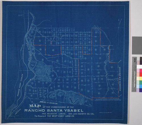 Map of the subdivision of the Rancho Santa Ysabel and adjacent lands ...
