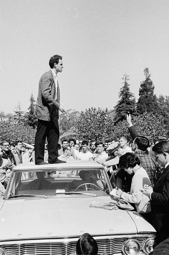 Mario Savio speaking from the top of the police car — Calisphere