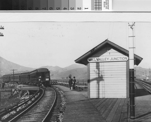 Four car train on the Mill Valley branch track at Mill Valley Junction ...