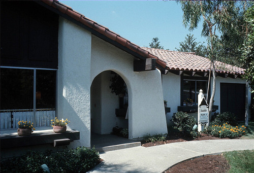 [Casta del Sol model home exterior, plan J, Juanita slide] — Calisphere