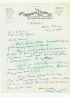 Correspondence from William Enomoto to J. Elmer Morrish — Calisphere