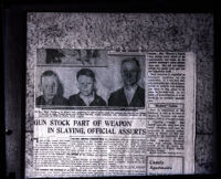 Los Angeles Examiner newspaper clipping about murder suspect Arthur ...