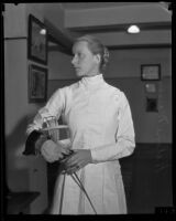 Olympic fencer Helene Mayer, Los Angeles, ca. 1936 — Calisphere