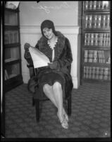 Actress Dorothy Granger posing with her contract at Superior Court, Los ...