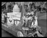 Poland and Czechoslovakia float in United Nations parade, Los Angeles ...