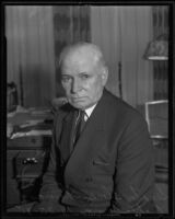 U.S. Senator Elmer Thomas of Oklahoma sits for a portrait photograph ...