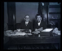 Edward E. Sweeney during embezzlement trial with attorney Joseph W ...