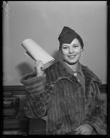 Agnes Anderson secures her contract, Los Angeles, 1934 — Calisphere