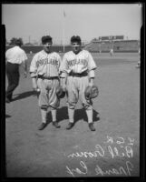 Bill Cronin and Frank Cox in the uniform of the Portland Beavers ...