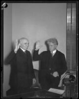 Frank Merriam sworn in as Lieutenant Governor of California by Judge ...