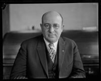 Man in an empty courtroom during the Kid McCoy murder trial, Los ...