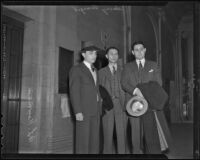 A. Lewis Newman and Jack Fields pose with their attorney, Harry Margid ...