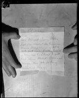 Letter from kidnap victim William Gettle to his attorney, Ernest E ...