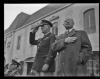 Maj. Gen. Maxwell Murray salutes paraders in United Nations parade, Los ...