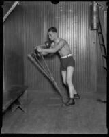 Kid Francis, boxer, training, Los Angeles, circa 1928 — Calisphere