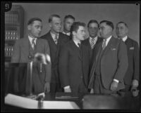 William Edward Hickman, kidnapper and murderer, with law enforcement ...