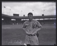 Baseball player Butch Byler at Washington Park, Los Angeles, 1924 ...