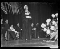 Mary McCormick singing during a performance, Los Angeles, circa 1935 ...