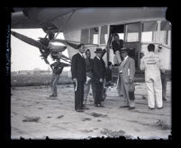 Admiral William A. Moffett boarding dirigible gondola, Los Angeles ...