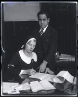 Daisy De Voe and attorney Nathan Freedman, Los Angeles, 1931 — Calisphere