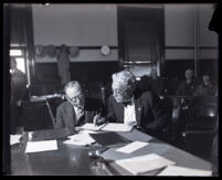 Asa Keyes with attorney Paul Schenck during the Keyes bribery trial ...