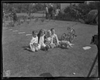 Gettle children sit and pose on their lawn during William F. Gettle's ...