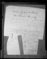 Handwritten page related to Aimee Semple McPherson disappearance case ...