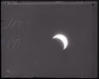 View of the moon during a solar eclipse, Los Angeles, 1930 — Calisphere