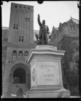 Statue of Stephen M. White outside of the old Los Angeles County ...