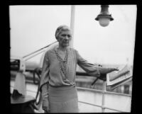 Mary Sinclair Crawford, USC Dean of Women, on SS Resolute, Los Angeles ...
