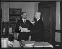 Judge Jeremiah Neterer in his office with U. S. Marshall Chilty ...