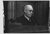 George S. Rodd on the witness stand, Los Angeles, 1936 — Calisphere