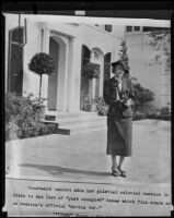 Constance Bennett outside her Beverly Hills mansion, Beverly Hills ...