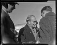 Union advocate Thomas J. Mooney arrives in Los Angeles, 1939 — Calisphere