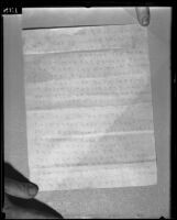 Front of second extortion letter for Barton Sewell, Los Angeles, 1936 ...