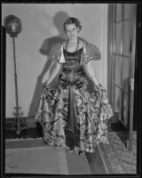 Anne Gould models gypsy costume, Los Angeles, 1936 — Calisphere