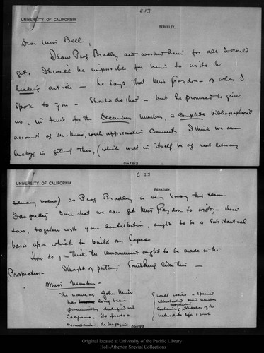 Letter from author unknown to Mary Bell, [ca. 1897?] — Calisphere