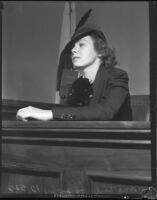 Actress Betty Healy on the stand, circa 1935 — Calisphere