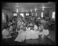Women inmates employed in sewing at California Correctional Institution ...
