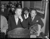 R. H. W. Schafer, Mae Whitehead, and Roland West in audience for grand ...